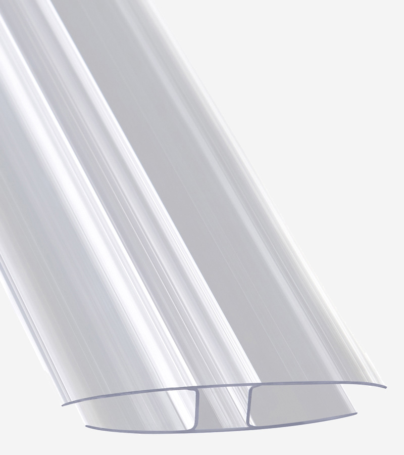 H-Profil transparent Polycarbonat für 6mm Stegplatten - Stegplattenzentrum